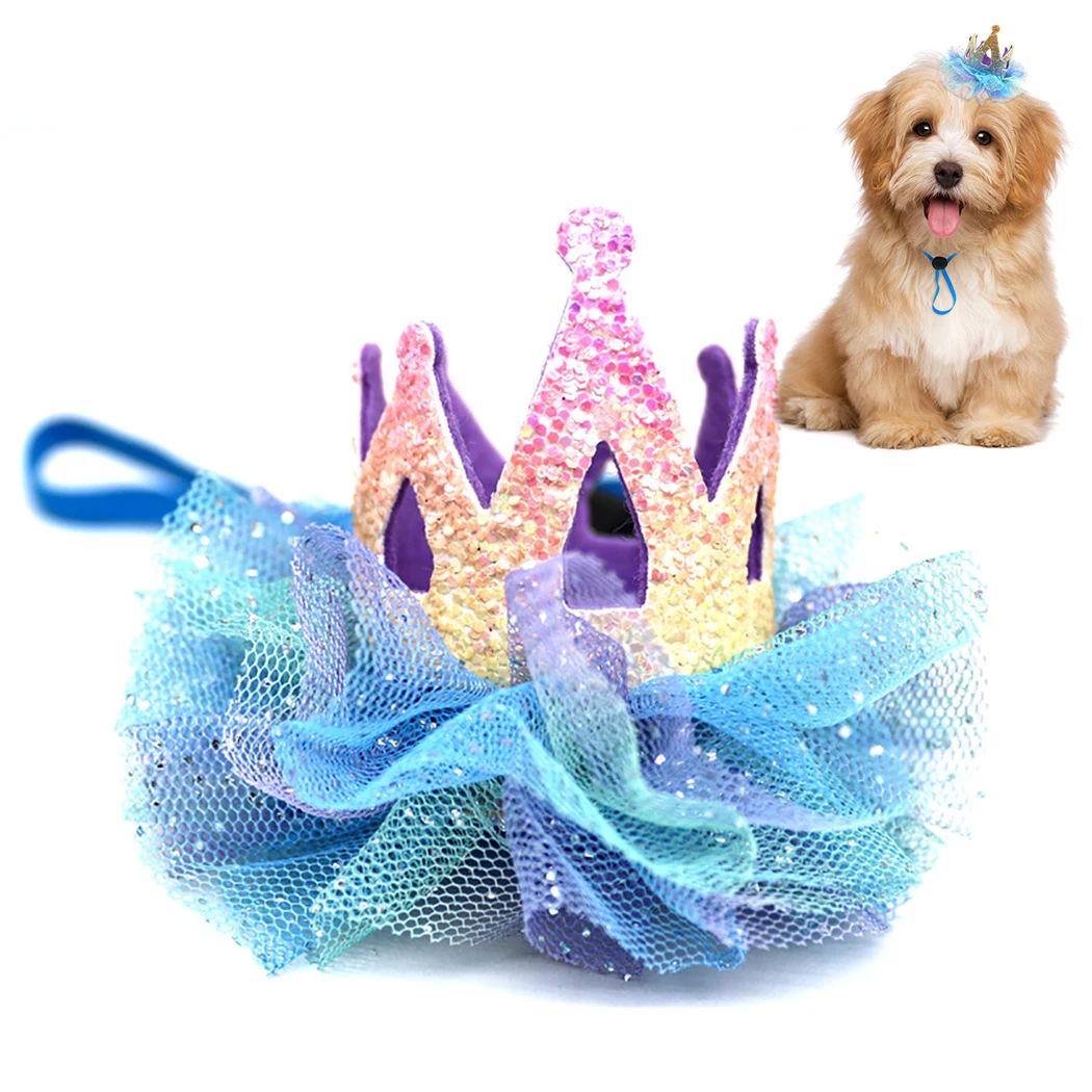 1PCS-Cute-Pet-Hat-Creative-Lovely-Crown-Gauze-Pet-Headband-Pet-Costume ...