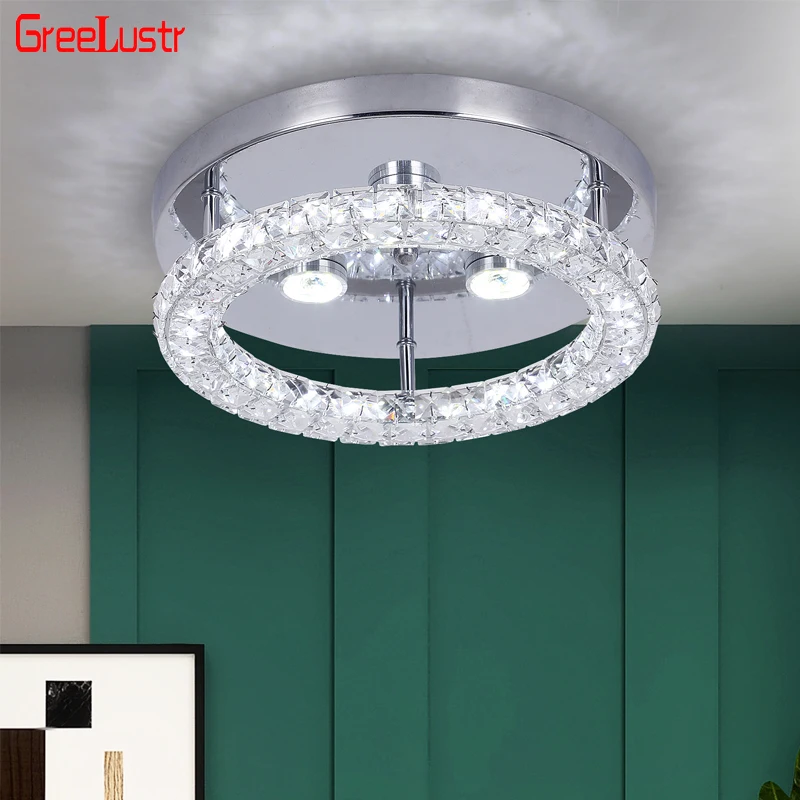 Modern-Crystal-Chrome-Ceiling-Lamps-LED-Ring-Corridor-Suspension-Lamp ...