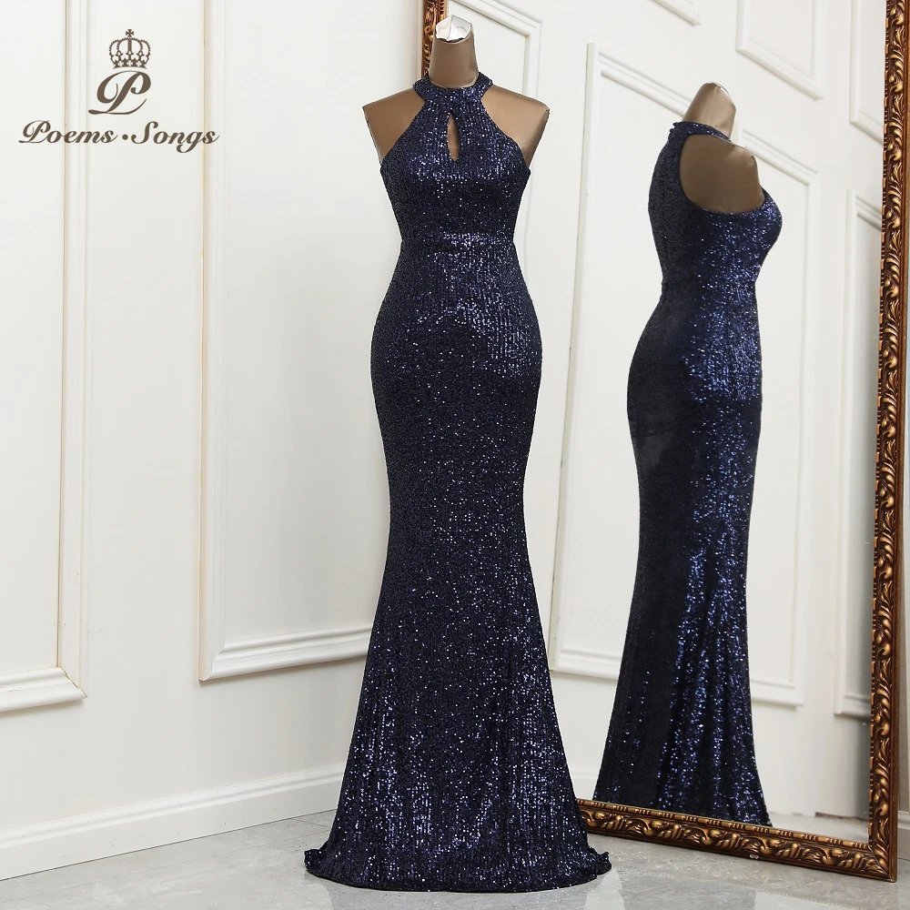 Sexy Blue Evening Dress Vestidos De Fiesta Robe De Soiree Party Dress ...