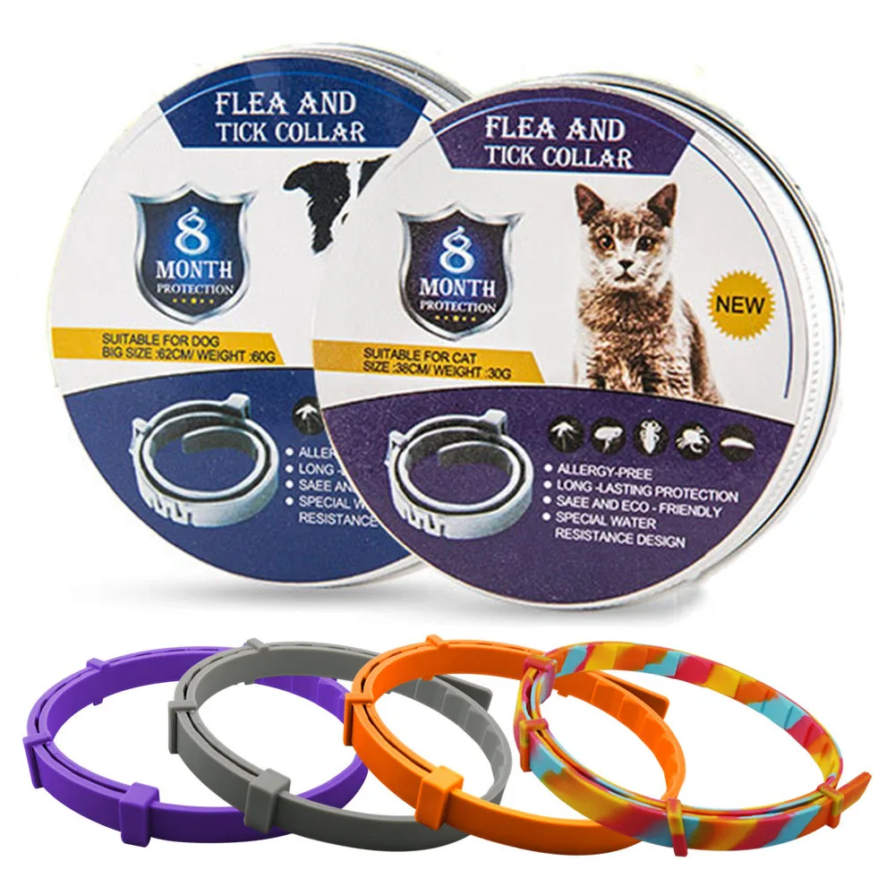 Adjustable Cat & Dog Collar Flea & Tick Prevention Pet Collar Pest ...