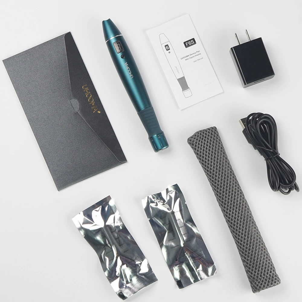 더마펜 UHOOMA F6S 자동 마이크로니들 시스템가정용 MTS 스킨 디지털 디스플레이속도 - 티몬