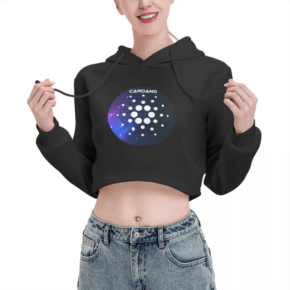 Cardano Space Galaxy Crypto ADA Cryptocurrency Open navel Cat Ear ...