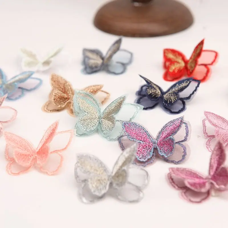 10-Pieces-Double-Layer-Embroidery-Butterfly-Patch-DIY-Handmade-Material ...