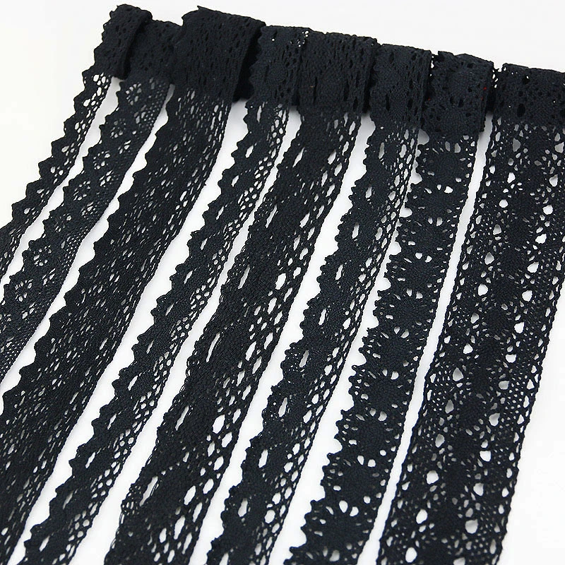 (5 Meters/roll) Black Lace Fabric Cotton Embroidered Trim Diy Sewing ...