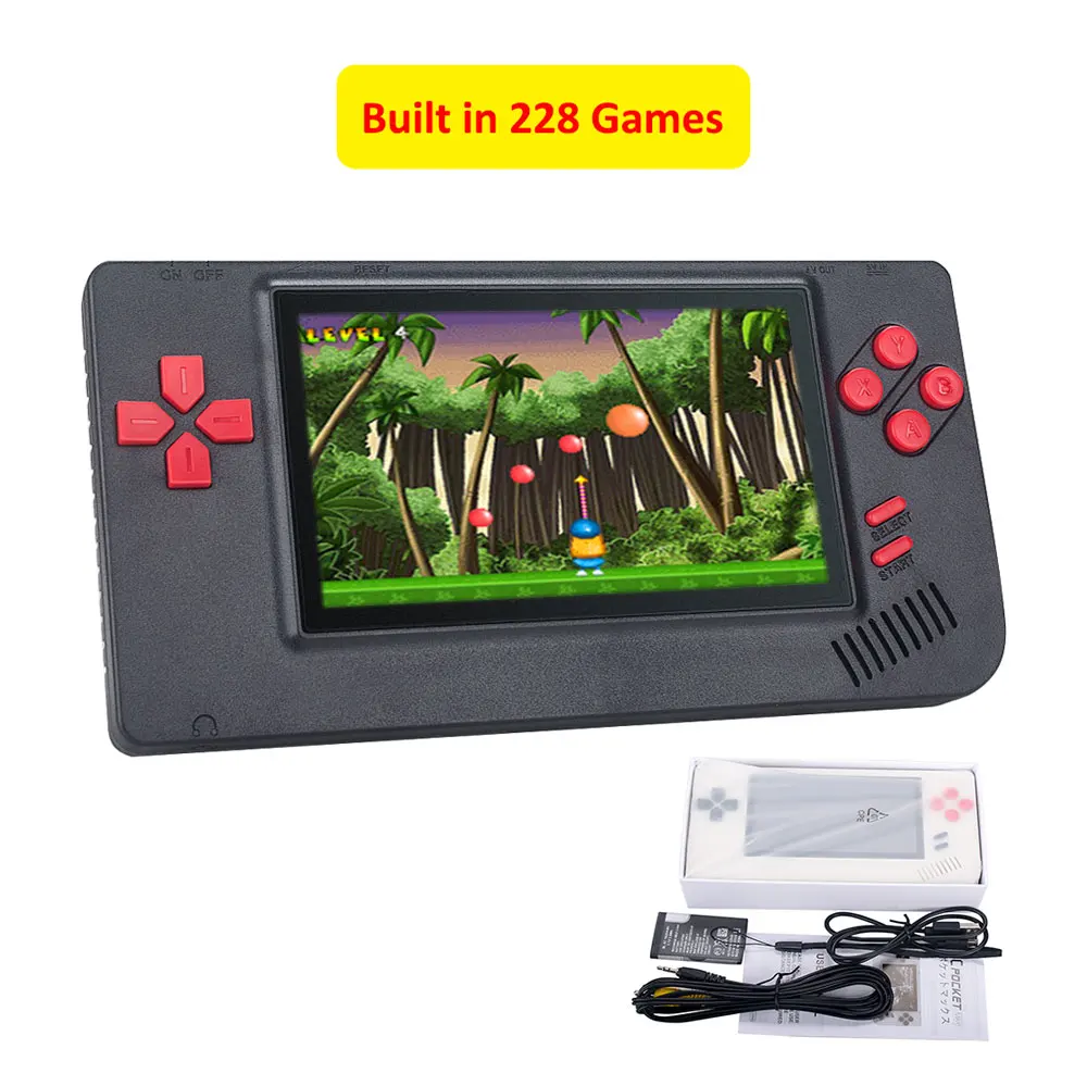 8 Bit Video Game Console Player 4.3 Inch Handheld Game Console Built In ...