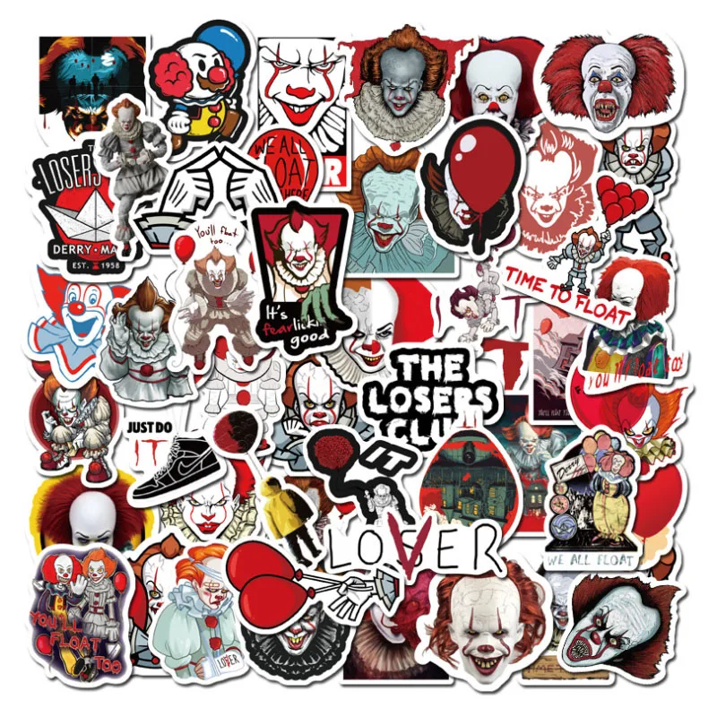10-30-50Pcs-clown-Graffiti-Waterproof-Skateboard-Travel-Suitcase-Phone ...