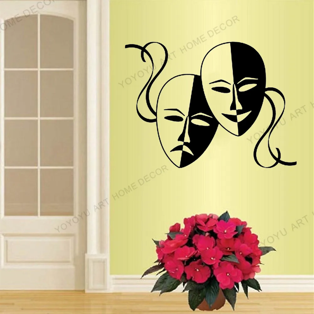 Vinyl mask Wall Decal waterproof Masks Theater Drama decoration Decals ...