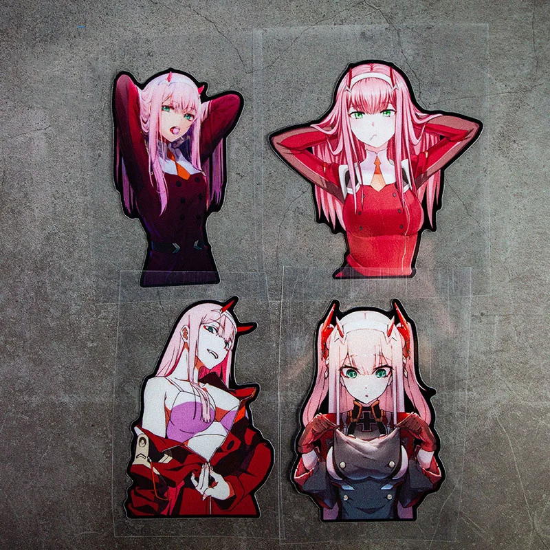 Pink Hair Sexy Girl Reflective Car Stickers Animation Cartoon 02 Window ...