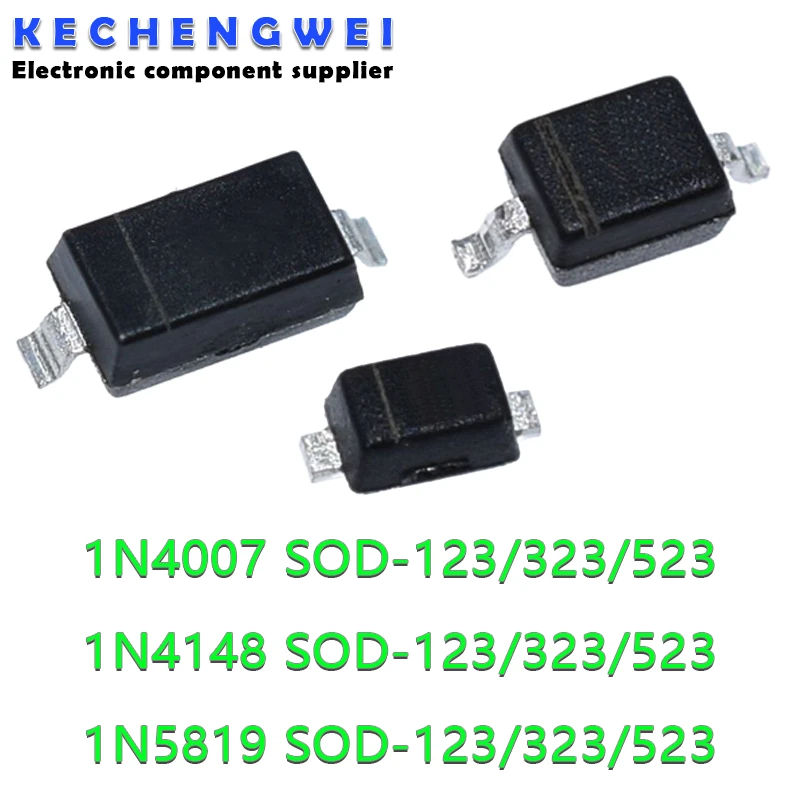 100pcs SMD diode 1N5819W 1N4007W 1N4148W SOD123 SOD 323 SOD 523 1206 0805 1N4148WS 1N5819WS ...