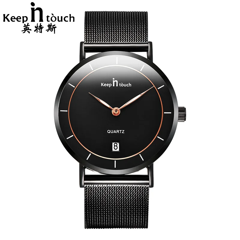 Relojes sencillos para hombre, pulsera de malla de acero inoxidable ...