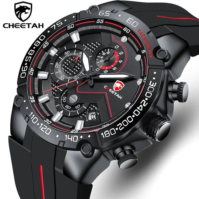 CHEETAH CH-1606-B-RB Mens Silicone Strap Chronograph Watches-Shenzhen ...
