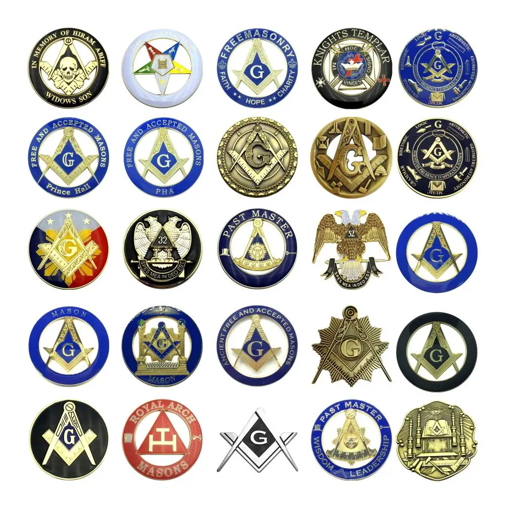 Masonic Car Emblems 3" Compass And Square Masons Auto Truck Multi ...