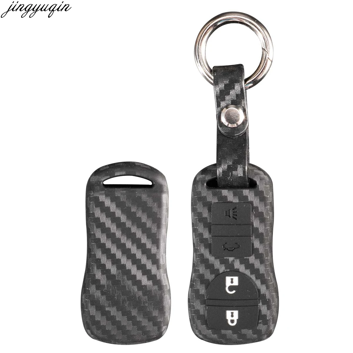 Funda de llaves de silicona de fibra de carbono para Nissan Armada Sentra 350Z Altima Maxia ...