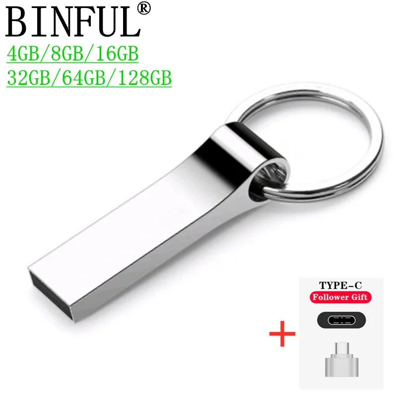 BINFUL fast pen drive 128G flash usb memory 8GB metal pendrive 16GB ...