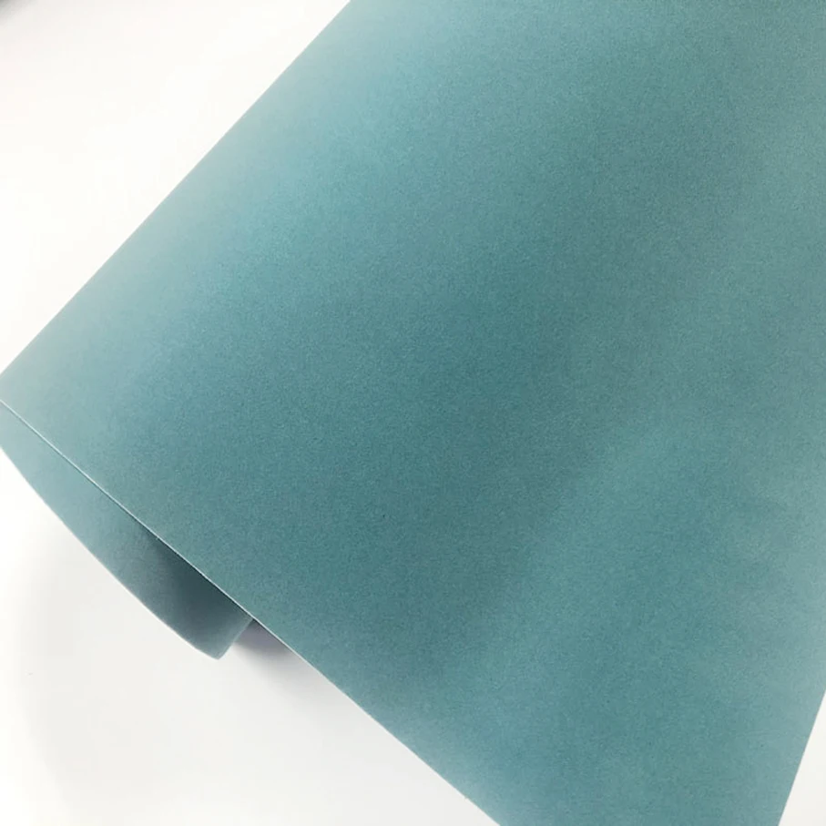 50cm*400cm Premium Velvet Fabric Film Light Blue Suede Vinyl Wrap Film ...