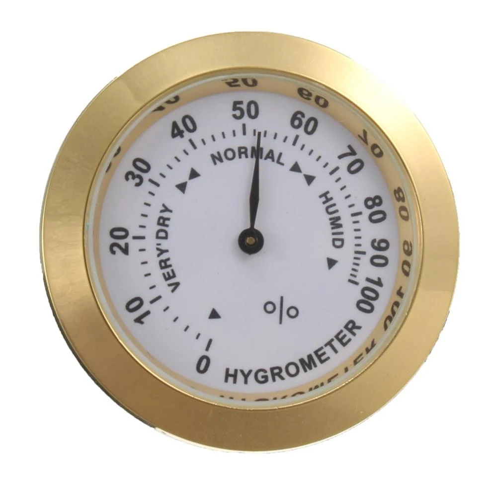 Brass Analog Hygrometer Cigar Tobacco Humidity Gauge & Glass Lens For ...