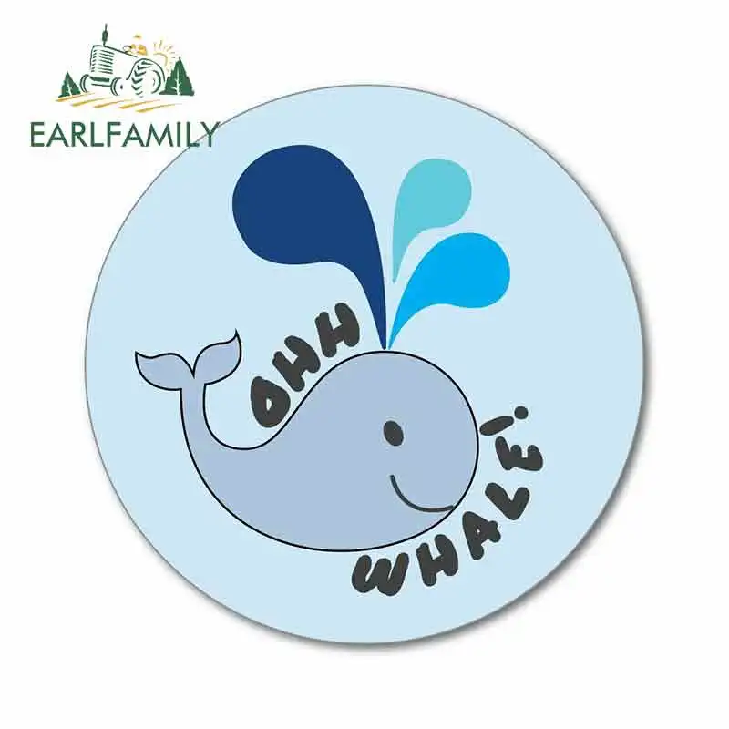 EARLFAMILY 13cm x 13cm for Ohh Whale Pun Blue Marine Life Funny Car ...