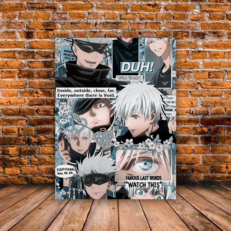 Satoru Gojo Jujutsu Kaisen Anime Canvas Painting Decor Wall Art Bedroom ...