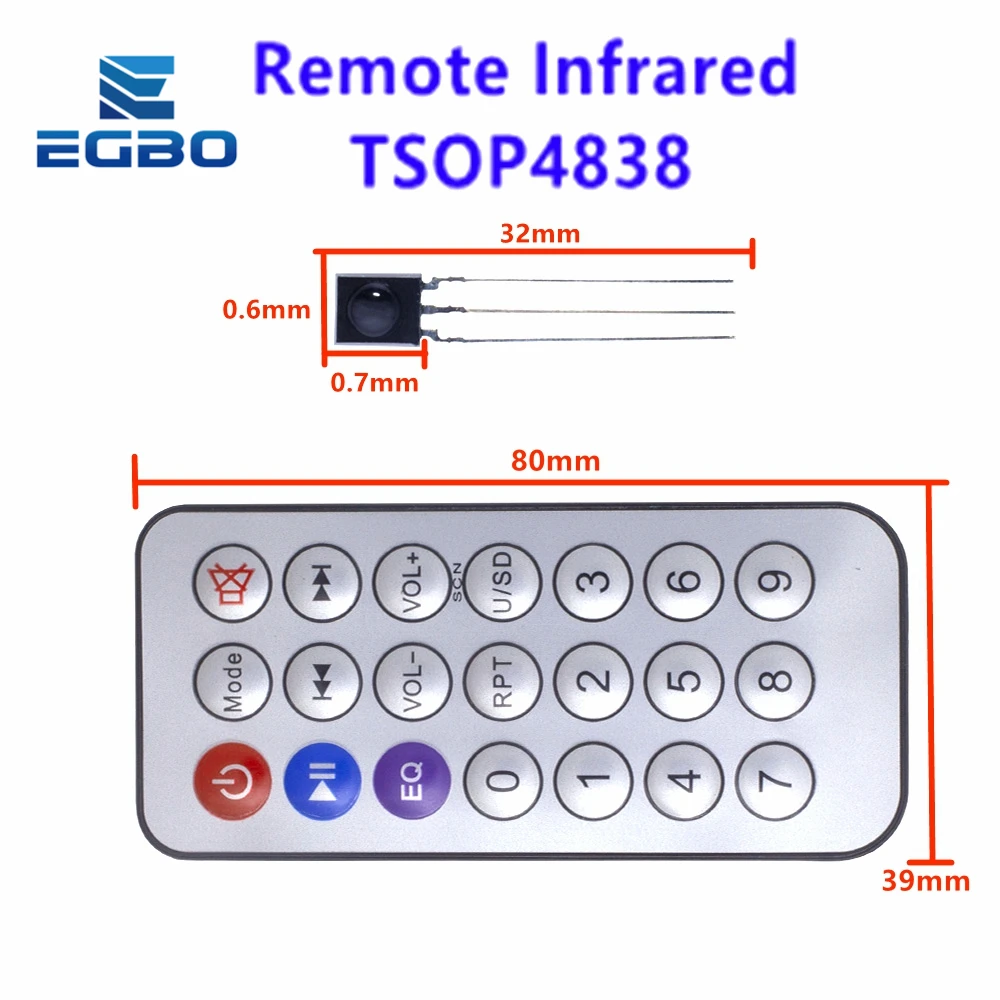 1~10PCS IR Receiver 38 kHz Wireless Remote Control Module Kits For ...