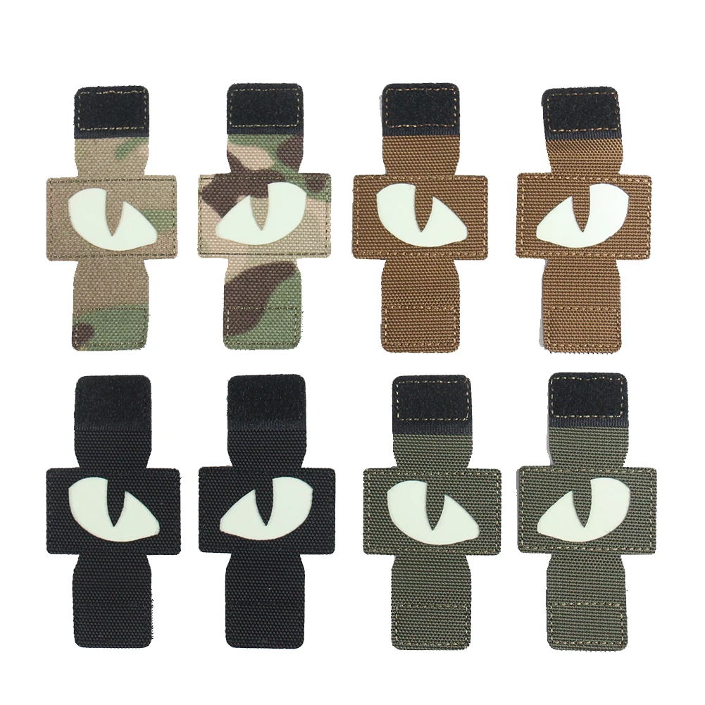 1 Pair Reflective Cat Eye Tactical Patch Hook Fasteners Military Combat ...