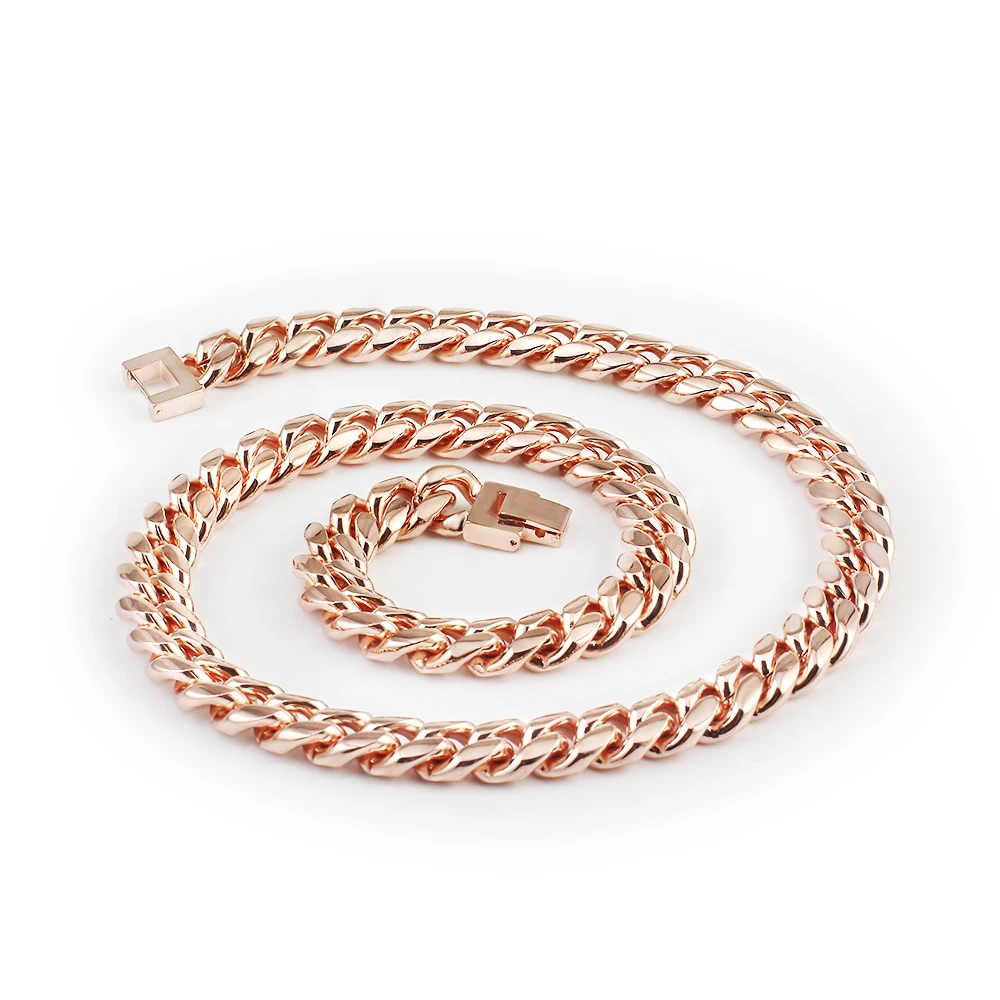 Collar cubano Curb para hombre y mujer, cadena de acero inoxidable 316L ...