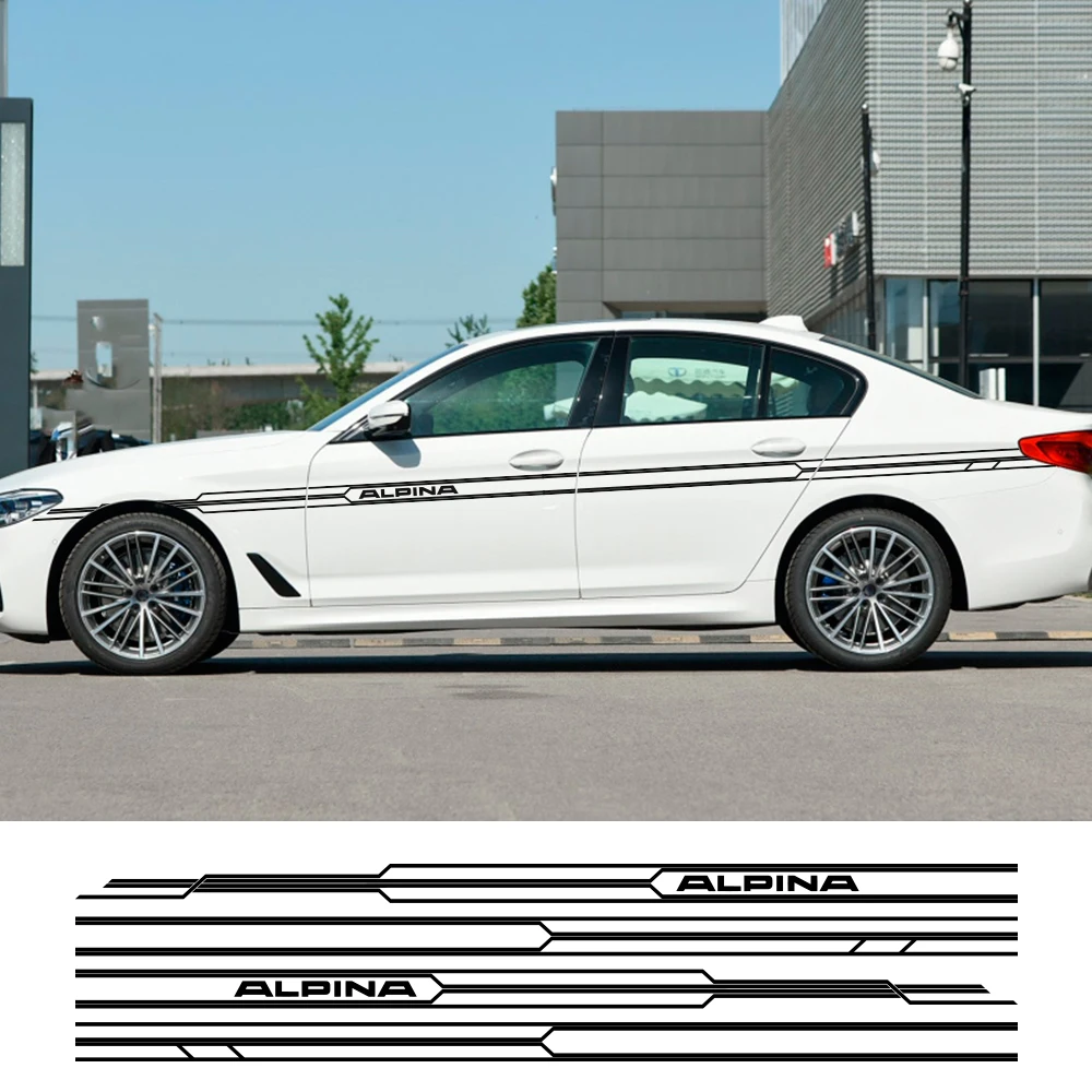 2PCS-Car-Long-Side-Stripes-Sticker-Decal-For-BMW-E36-E39-E46-E90-E91 ...