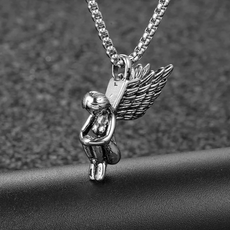 Collares con colgantes de alas de Ángel Vintage, colgante clásico de ...