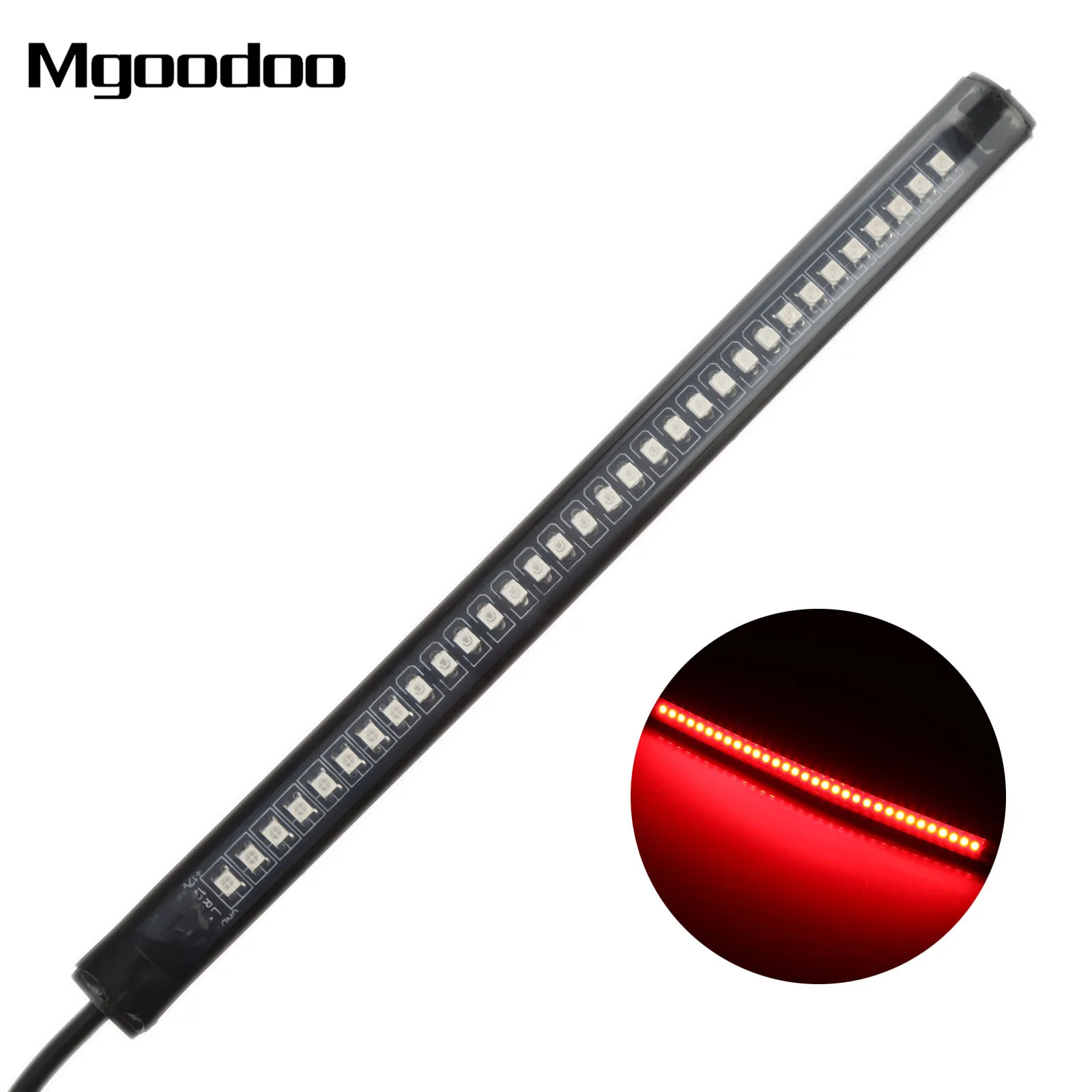 Mgoodoo Motorcycle Flexible Strip Led Turn Signal License Plate Light ...