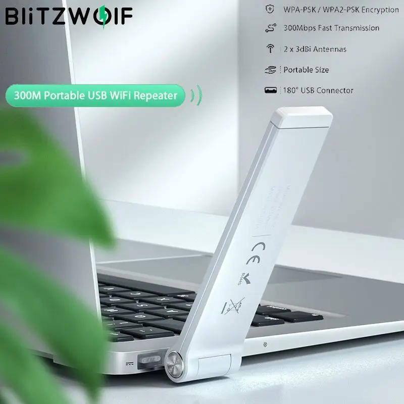 BlitzWolf Wireless Repeater 300Mbps USB Wireless Wi Fi Repeater ...