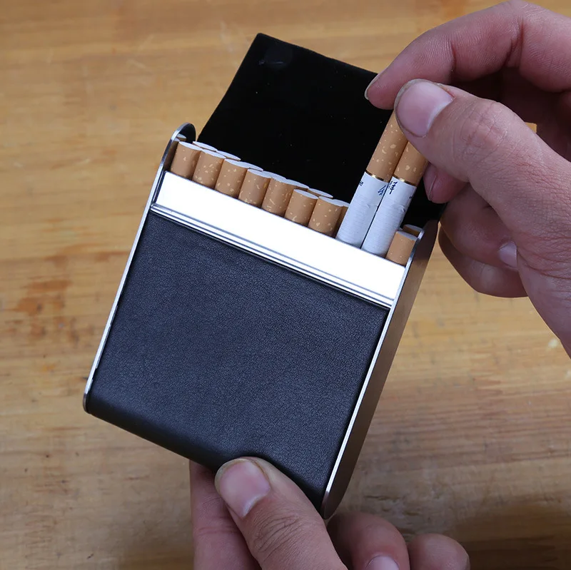 Leather-20pcs-Cigarette-Container-Case-Bank-Card-Cigarette-Box-Tobacco ...