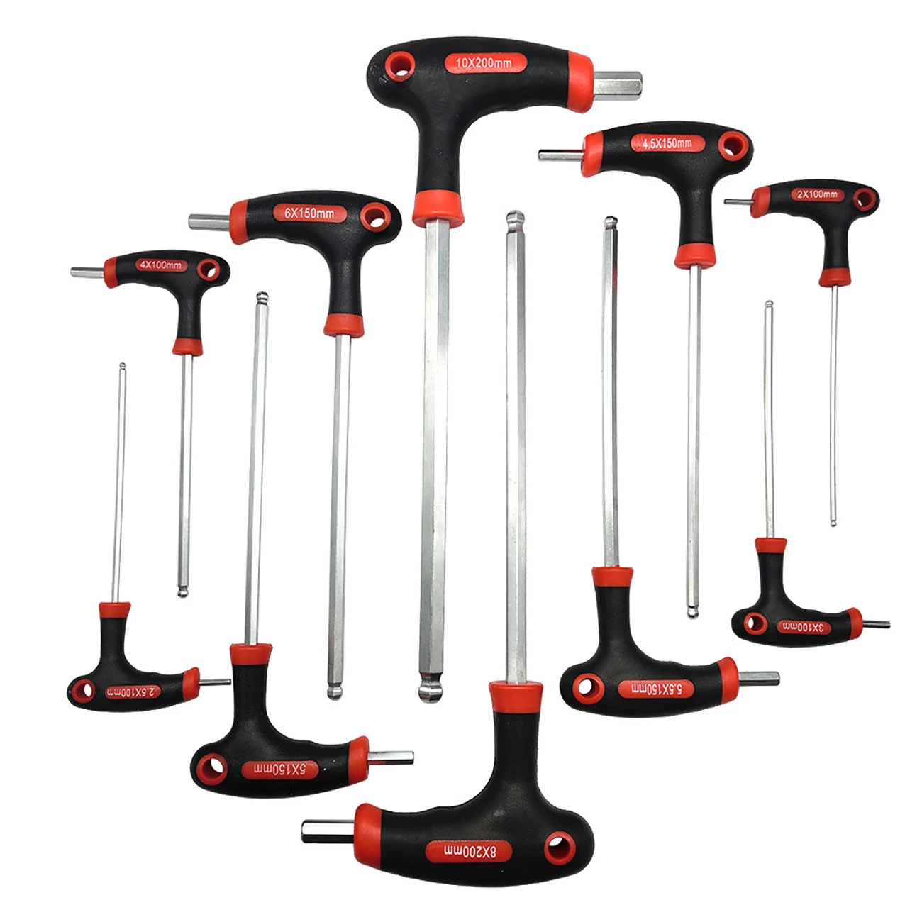 10pcs T-Handle Hex Wrench Set Allen Key Universal Spanner Torx Ball-End ...
