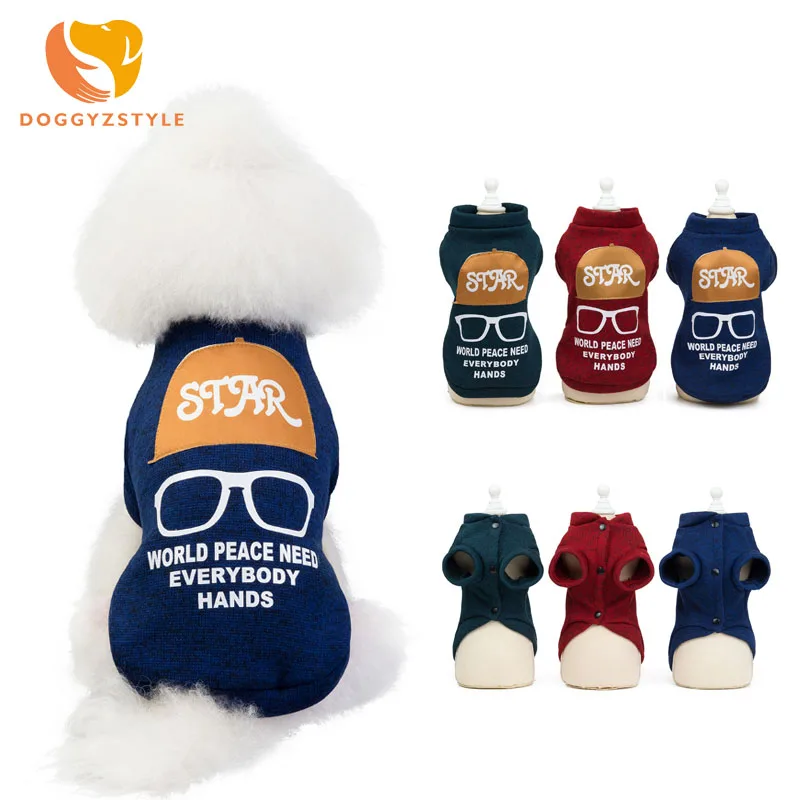 Chaqueta de perro abrigo de moda con estampado de gafas de estilo para ...