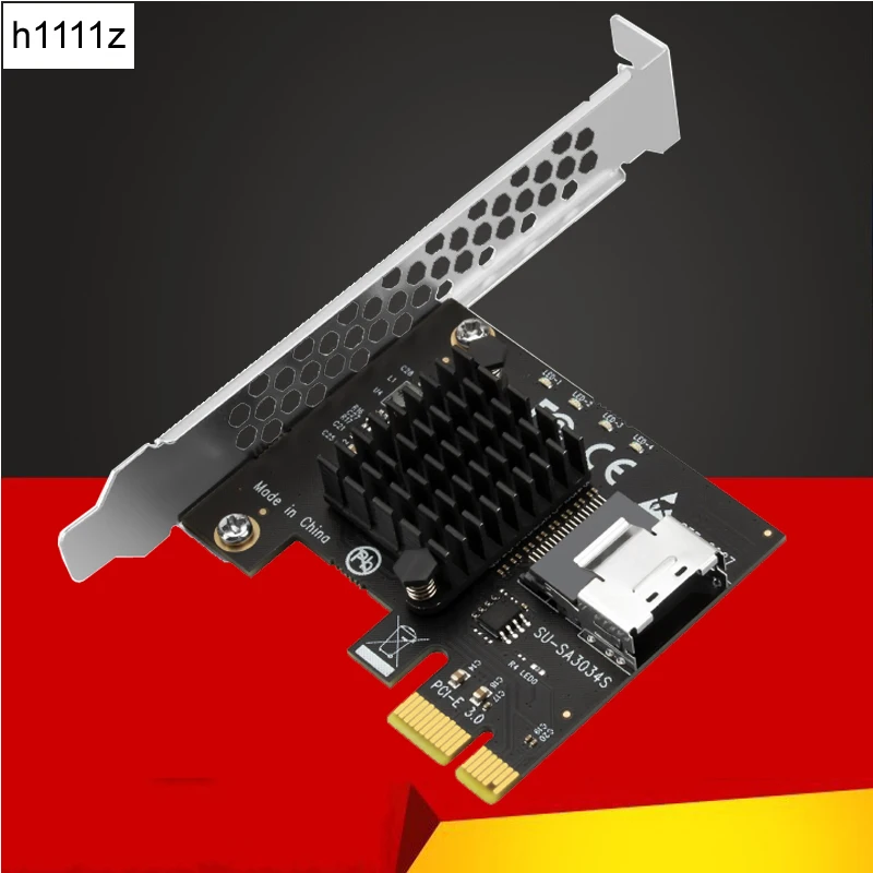 Chi a Mining PCIe to Mini SAS 8087 4 Port SATA 3 6G SSD Adapter PCI-e ...