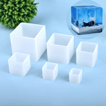 Cuboid Cube Resin Mold Crystal Epoxy Silicone Mold DIY Jewelry Pendant ...
