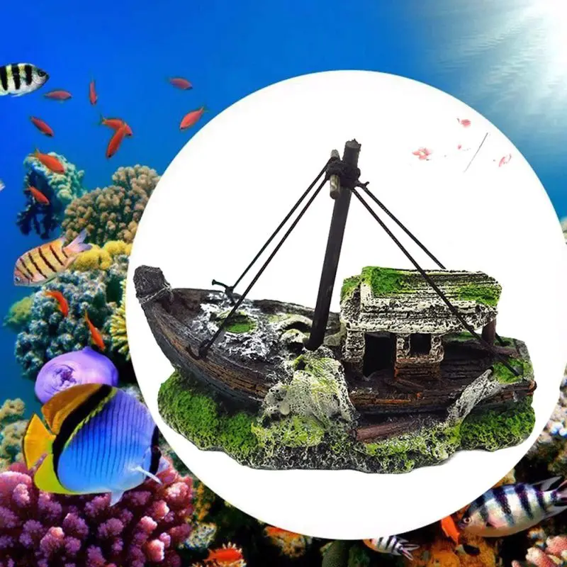 Retro Sailing submarino paisajismo barco podrido naufragio acuario ...
