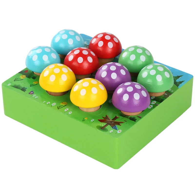 Magnetic Fishing Mushroom Forest Insects Catch Kids Toys Wooden Magnets ...