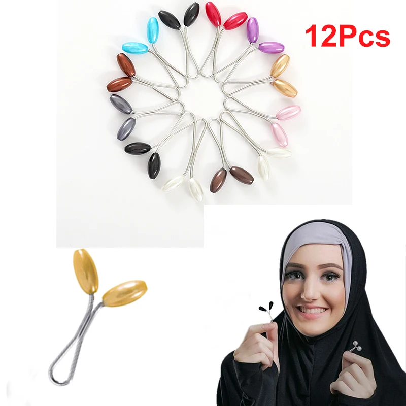 Oval Hijab Pins Scarf Clips Muslim Shawl Turban Islamic Arab Ladies ...