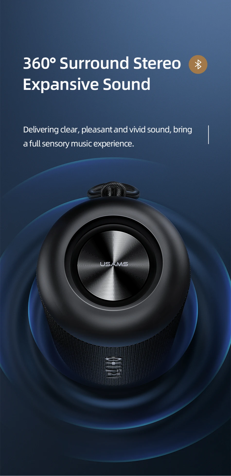 USAMS Waterproof Wireless Speaker BT 5.0 YX008 Portable