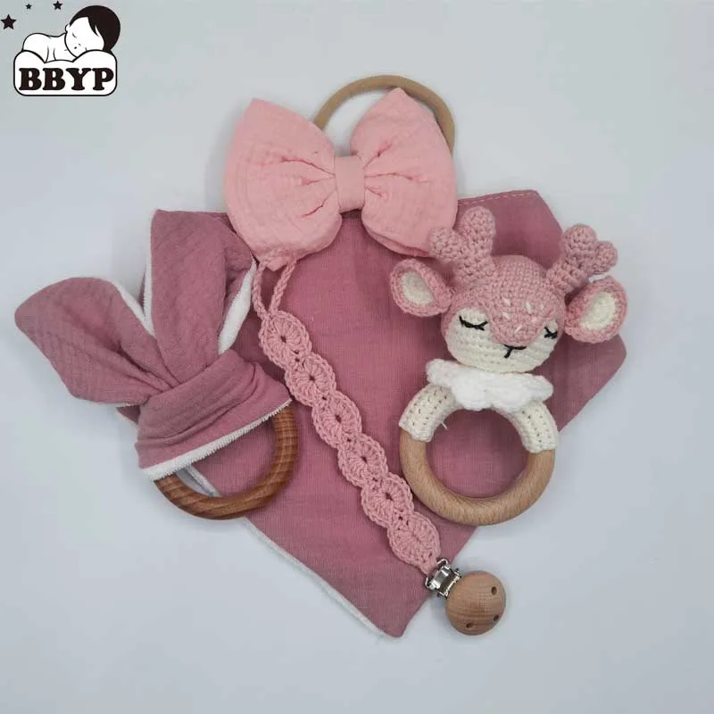 2-5Pcs-Handmade-Cartoon-Animal-Rattle-Toys-Baby-Bib-Towel-Pacifier-Clip ...