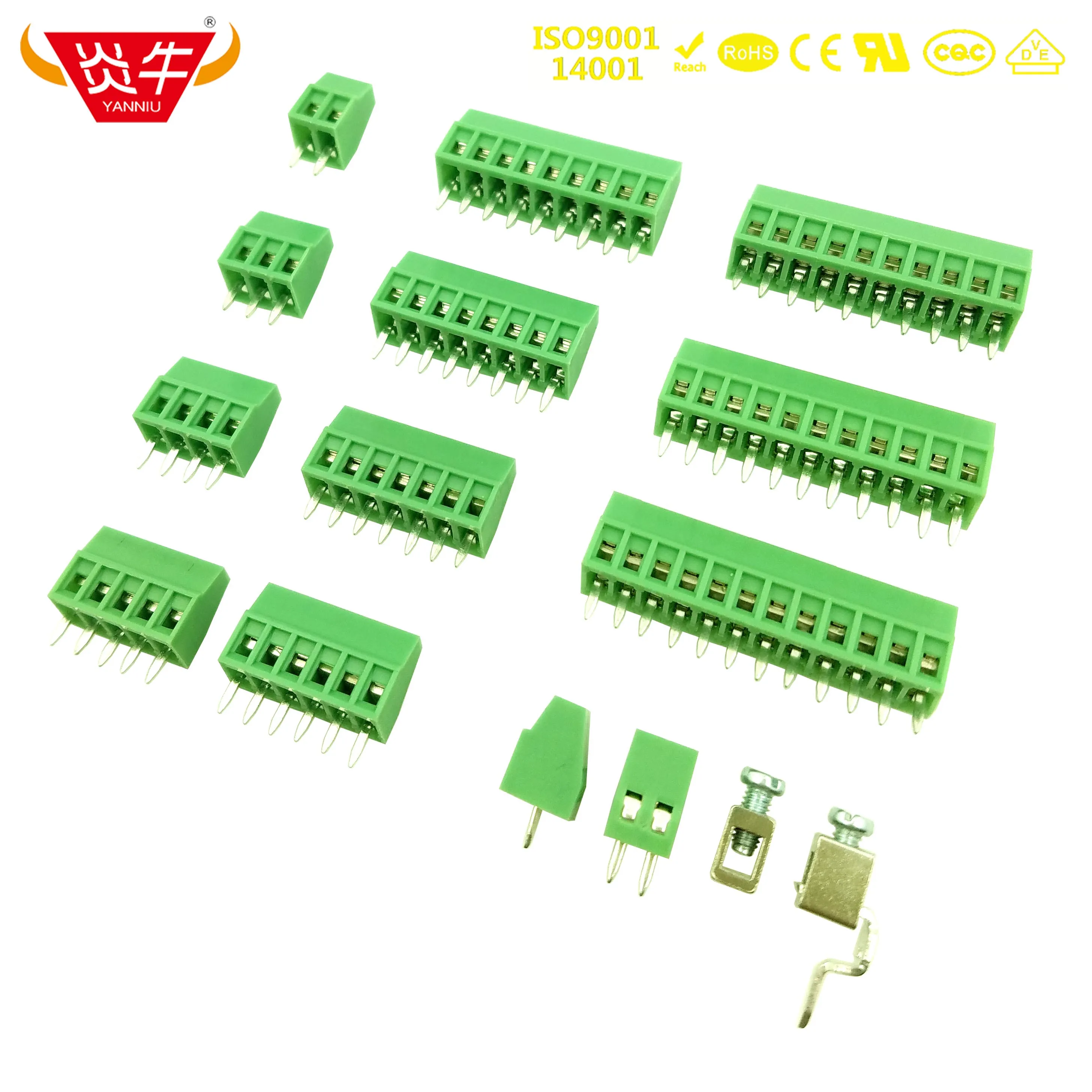 50Pcs KF128 2.54 2P ~ 12P MINI PCB CONNECTOR SCREW TERMINAL BLOCKS DG308 KF308 2.54mm MPT 0,5/2 ...