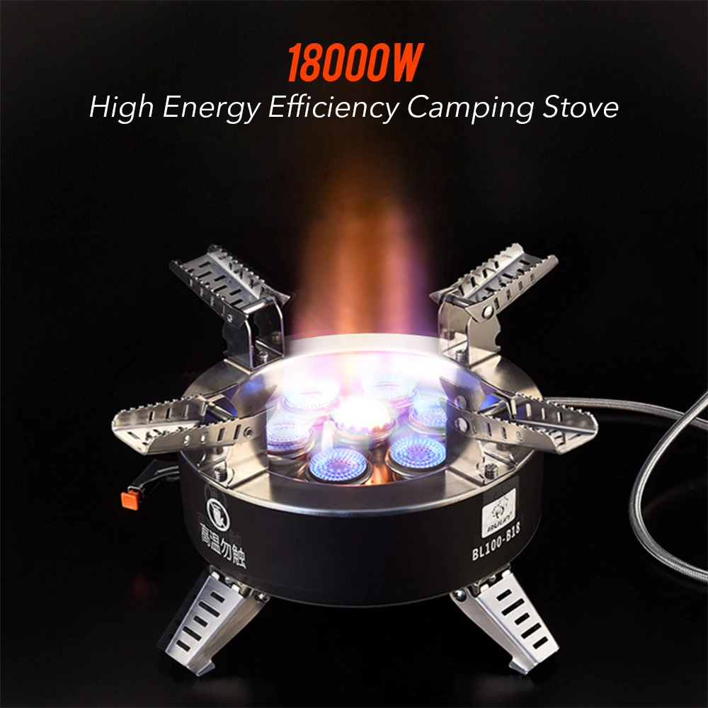BULIN 18000W High power Camping Stove with Piezo Seven core Gas Stoves Burner for Outdoor ...