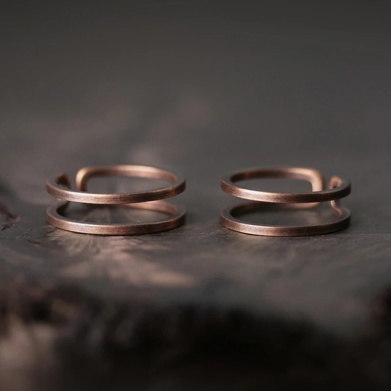 Hand-Crafted-Solid-Copper-Ring-Special-Design-Process-Black-Size ...