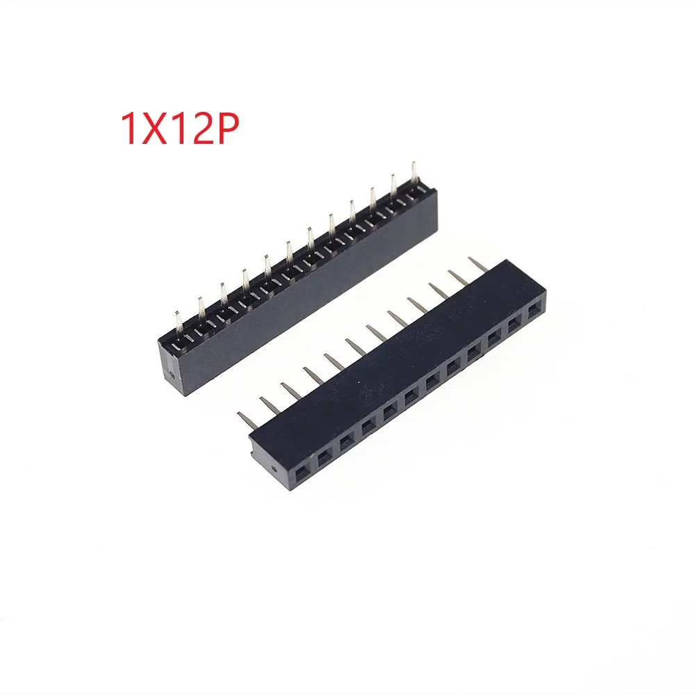 100pcs 1x12 P 12 Pin 2.0 Mm Pcb Female Header Pin Headers Single Row ...