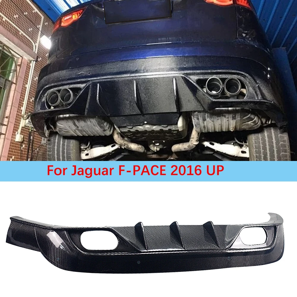 For Jaguar F-PACE 2016 UP Carbon Fiber Diffuser Rear Bumper Lip ...