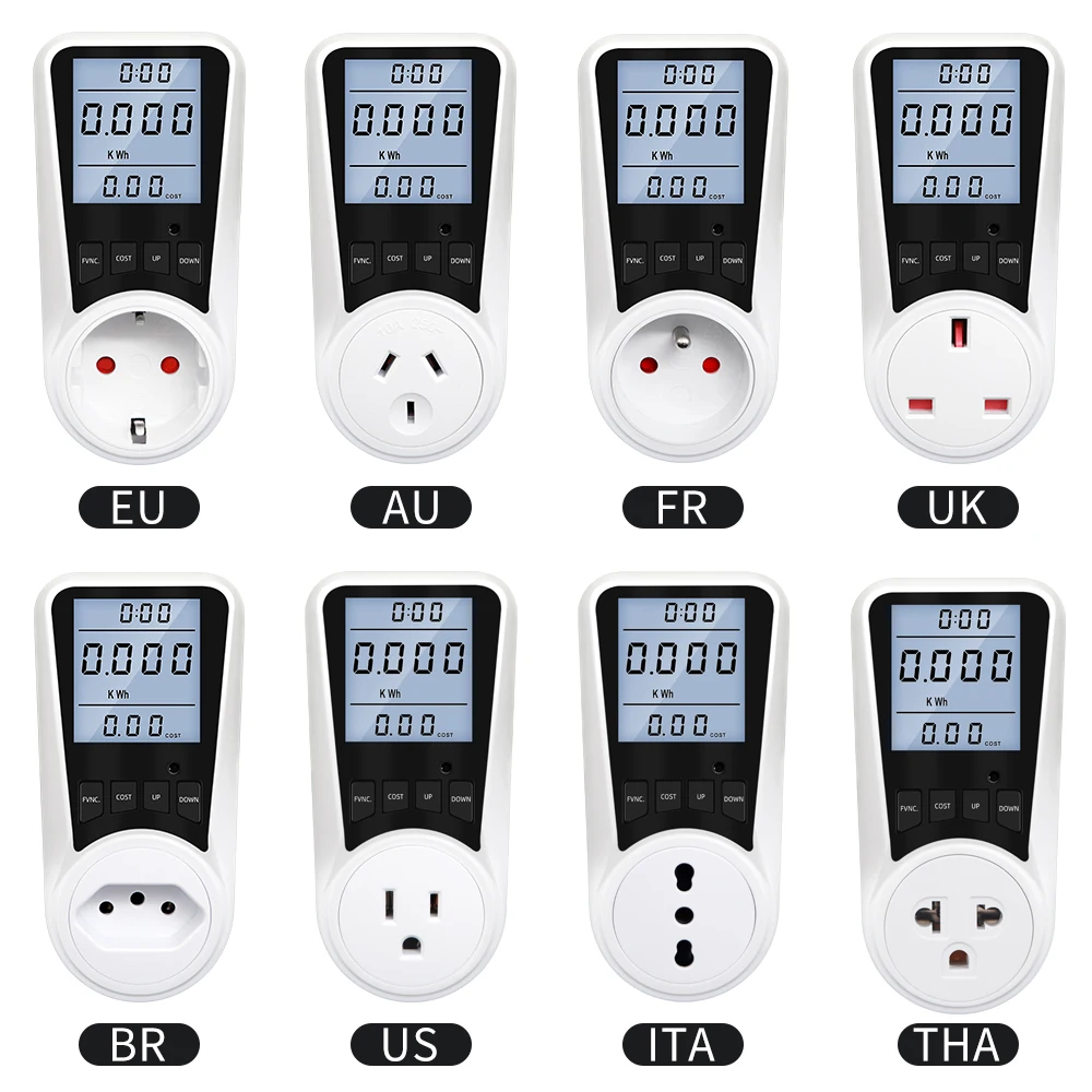 Electricity Usage Monitors Energy Power Consumption Wattmeter Plug-in ...