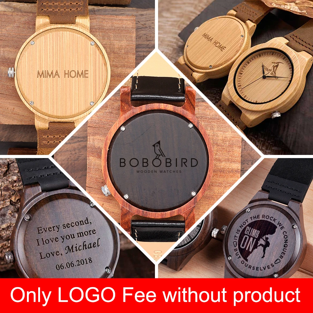 Personality LOGO Words Message Engraved Wood Watch or Sunglasses Logo ...