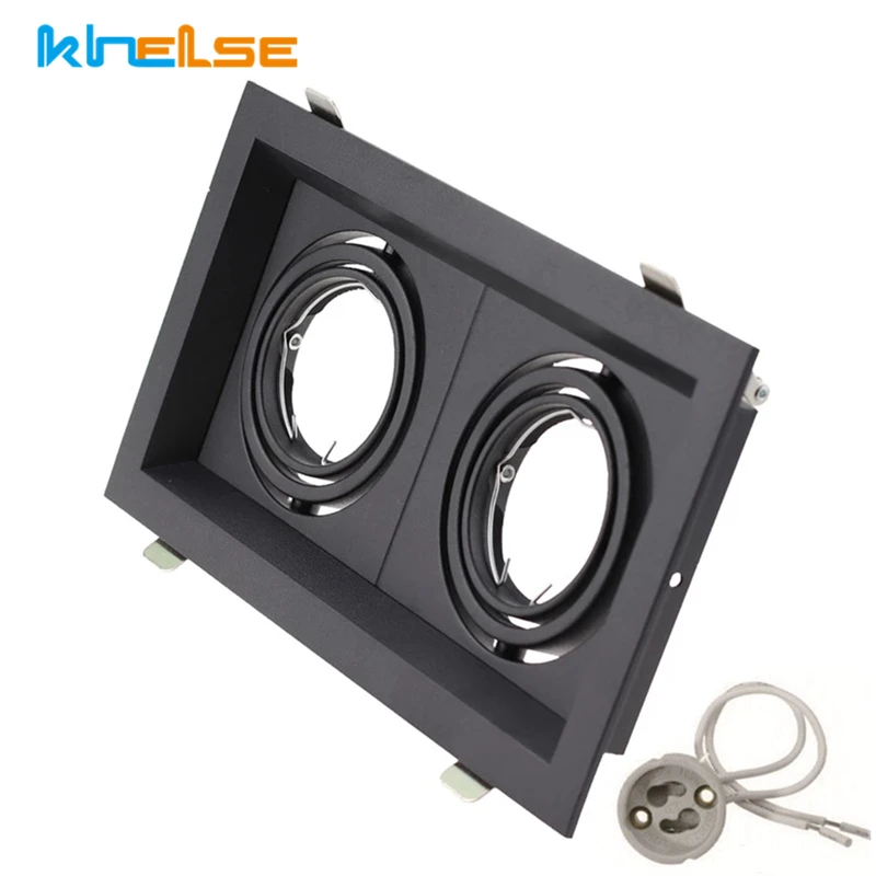 Square Double Ring Led Ceiling Downlights Recessed Adjustable Gu10 Mr16 ...