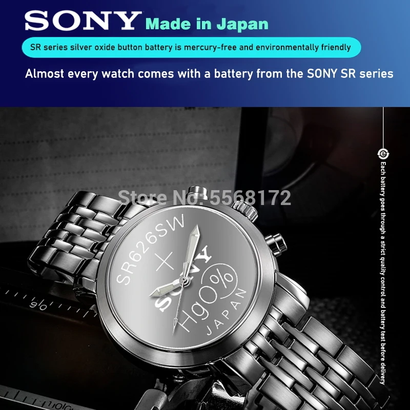 10Pcs 100% Original 377 SR626SW SR626 AG4 1.55V เงินออกไซด์แบตเตอรี่ ...