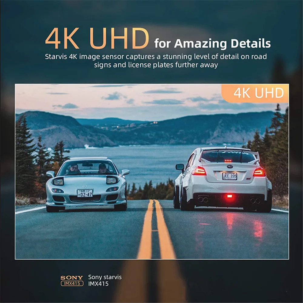 12-inch full touch screen car DVR Hisilicon 4K UHD driving recorder