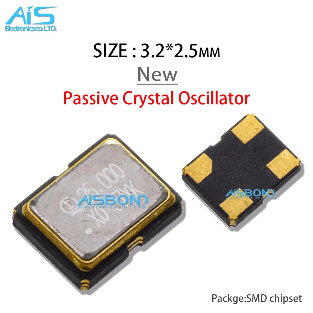 10Pcs/Lot 3225 Passive crystal oscillator 12MHZ 16MHZ 20MHZ 24MHZ 25MHZ 26MHZ 27MHZ 30MHZ 32MHZ ...